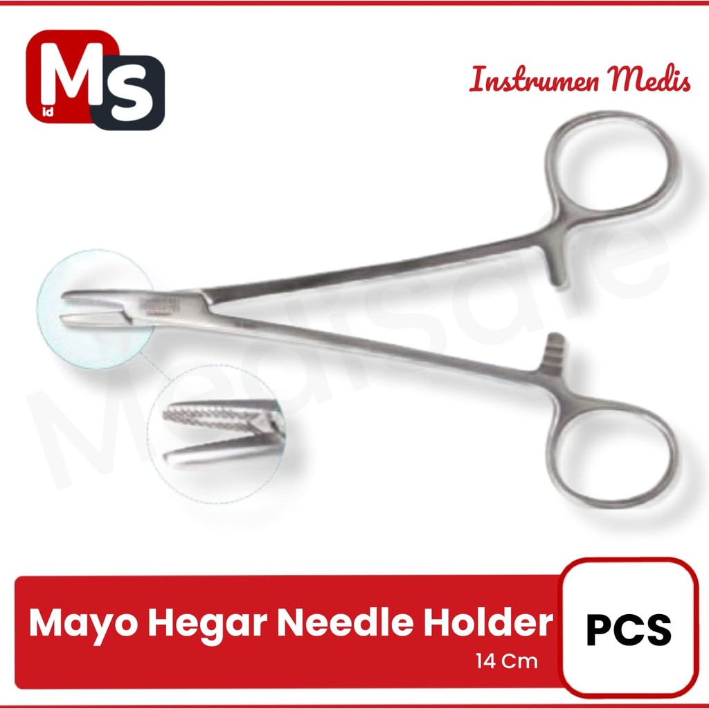 Jual MS Gunting Mayo 14 Cm Hegar Needle Holder Nalpuder Instrumen ...