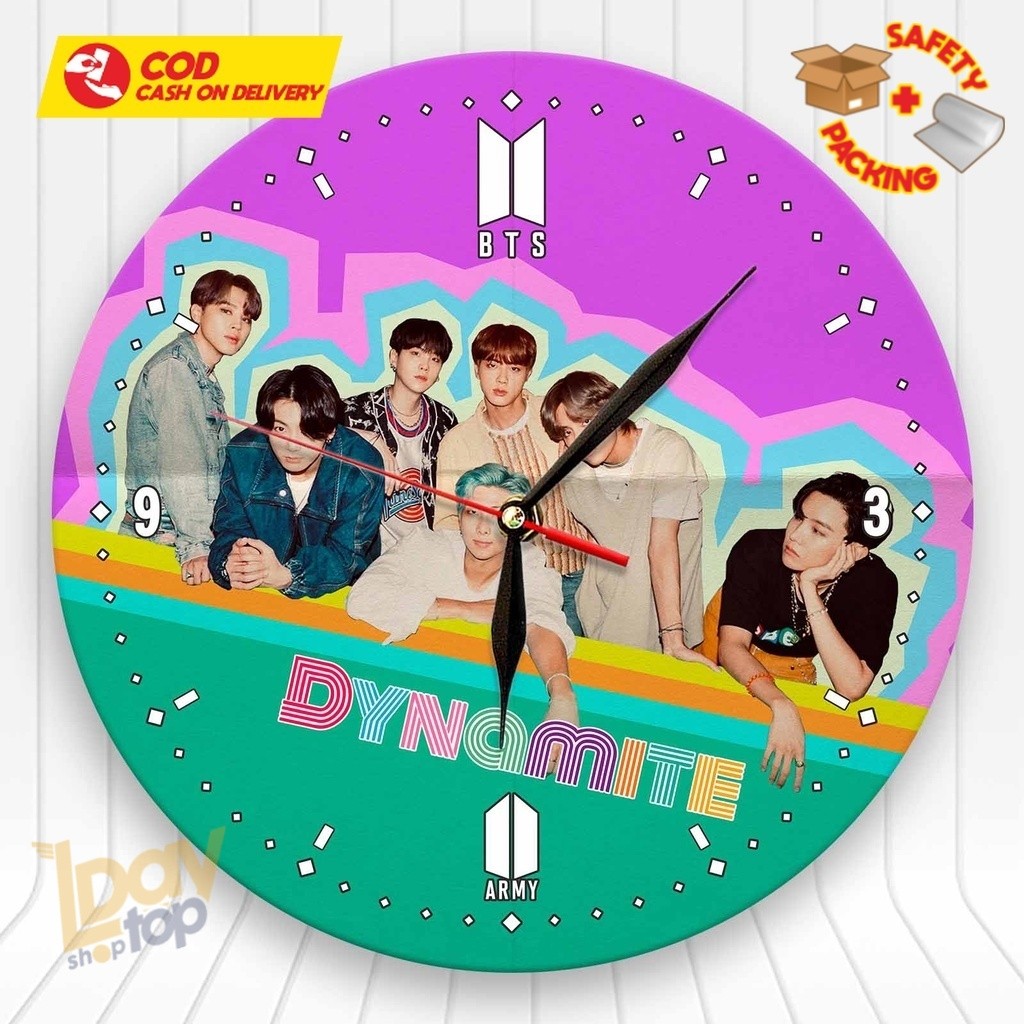 Jual Jam Dinding KPOP BTS K-POP Motif Kayu MDF Dekorasi Kamar Aesthetic ...