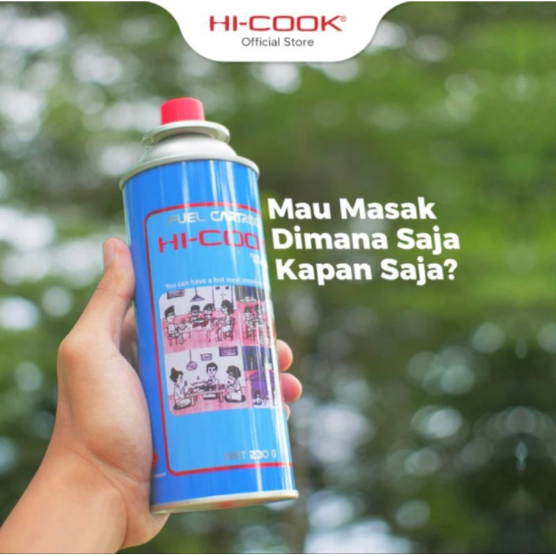 Jual Gas Portable Hi Cook 230 gr Gas Masak Kompor Portable Grill Gas ...