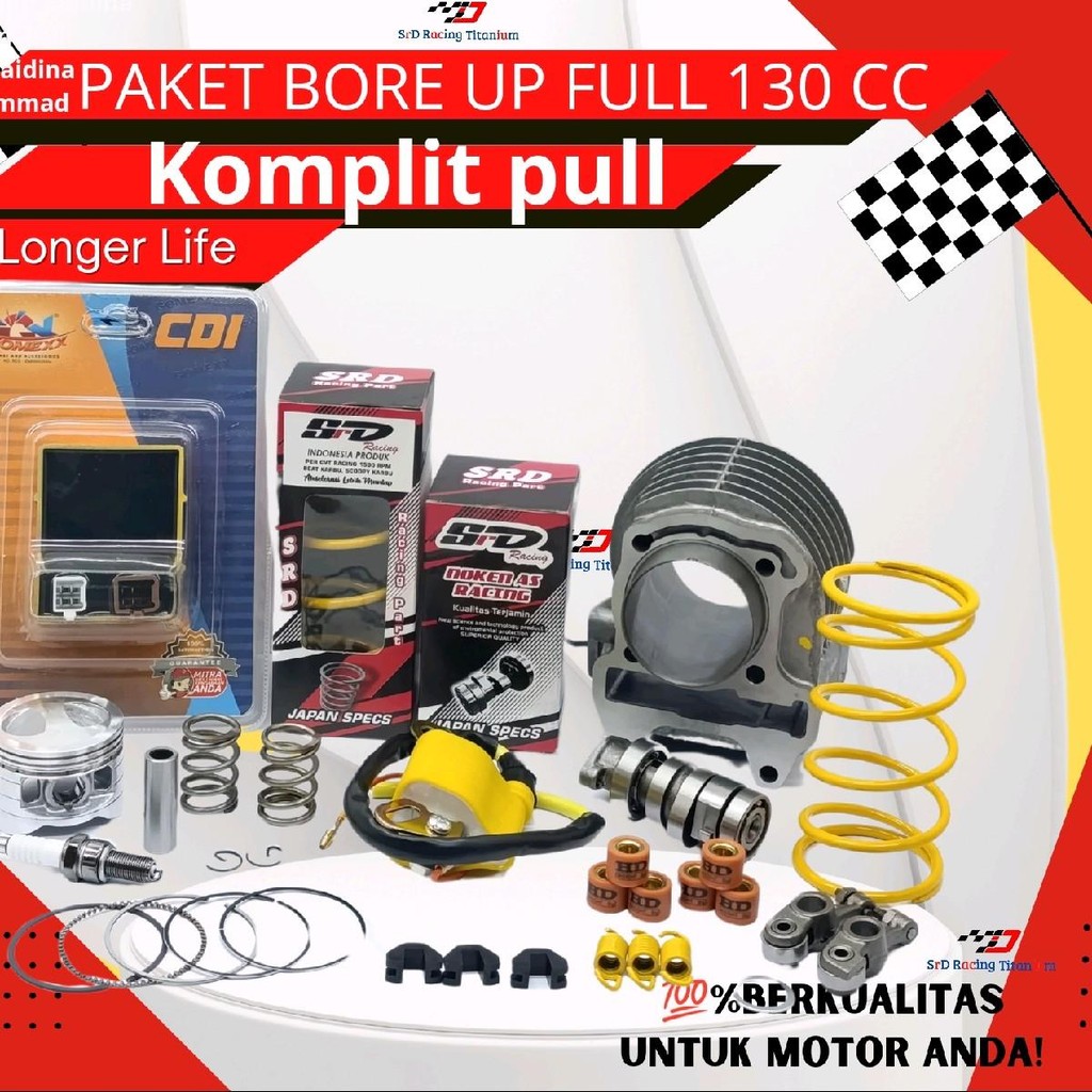 Jual PAKET BORE UP BEAT KARBU 130CC FULL BLOK SET 54.5mm CDI/ECU PER ...