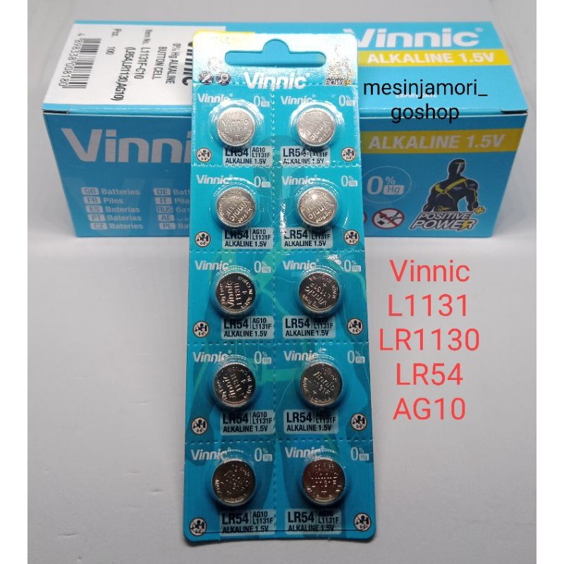 Jual baterai L1131 L1131F LR54 LR1130 AG10 Vinnic original | Shopee ...