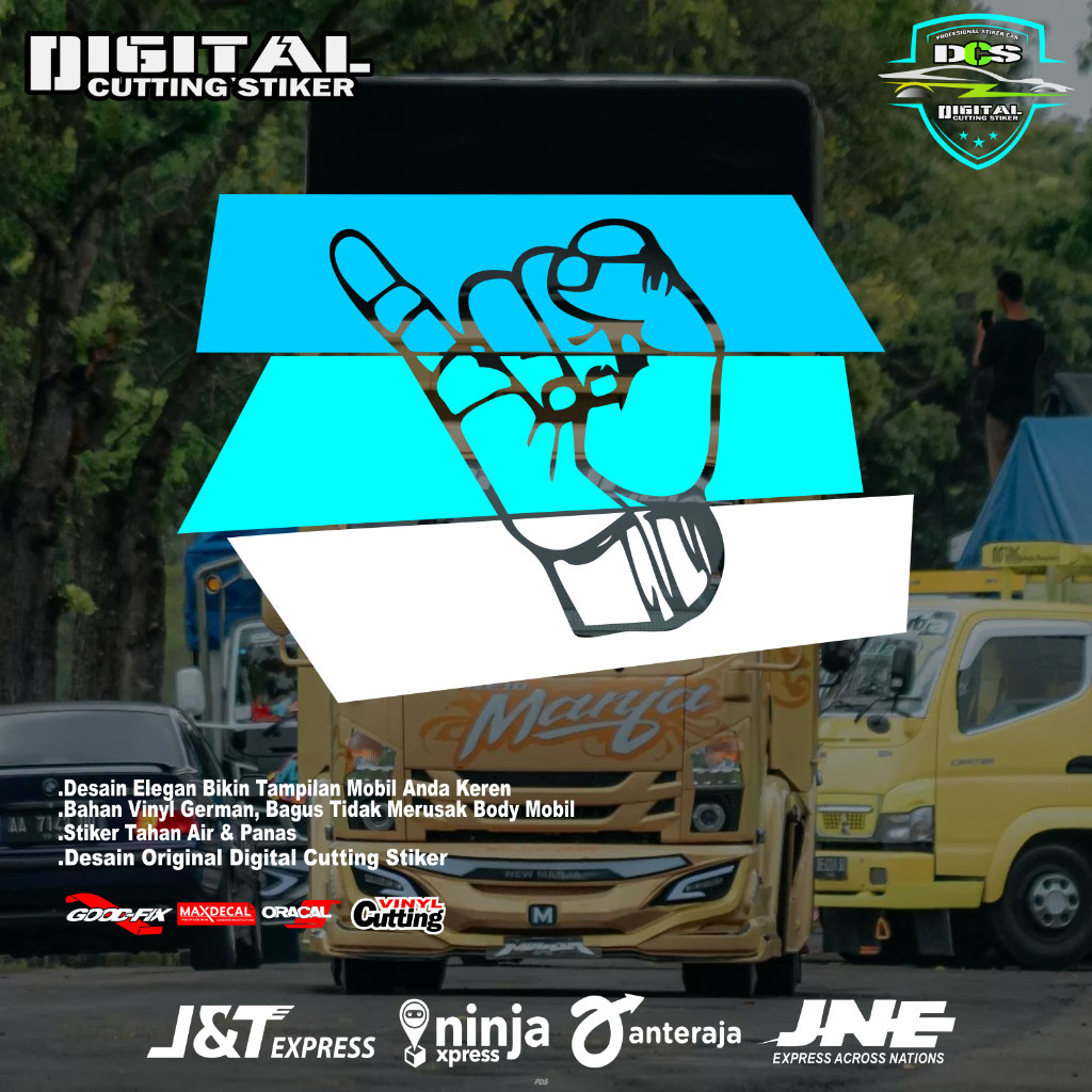 Jual Stiker gambar tangan janji kaca mobil pickup truk sticker truk ...