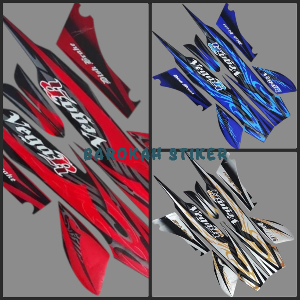 Jual Striping stiker polet Yamaha Vega r new 2008 2009 hitam silver ...