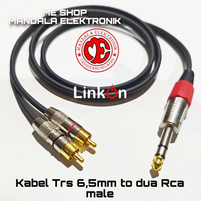 Jual Kabel Audio Jack Trs 6,5mm to 2 Rca LINKON ORIGINAL murah 50cm - 20M - 50cm | Shopee Indonesia