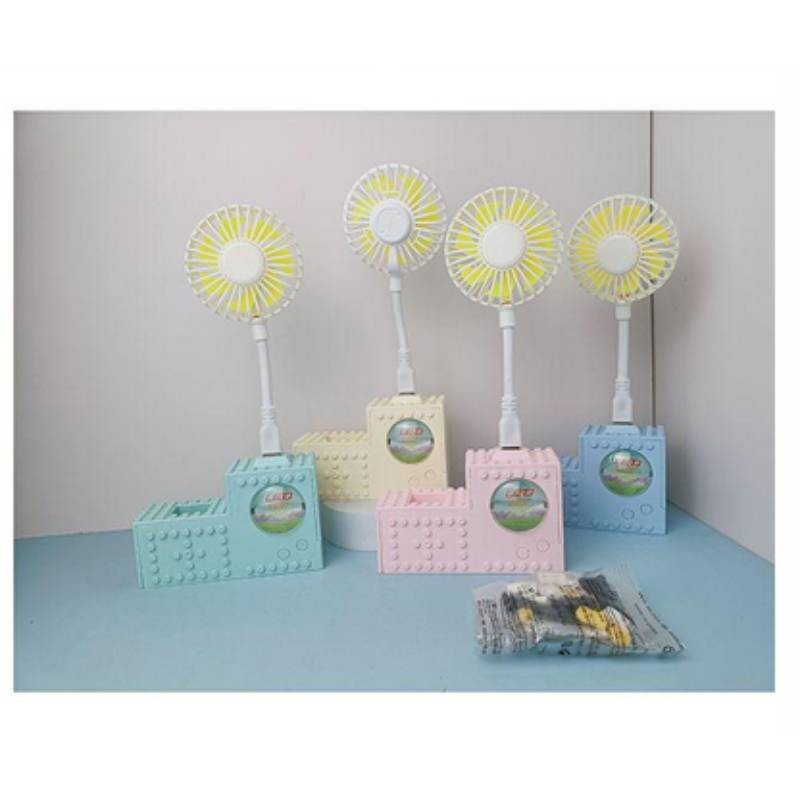Jual (GS) Kipas Angin Meja Mini Fan blok bangunan DIY Portabel Kipas ...