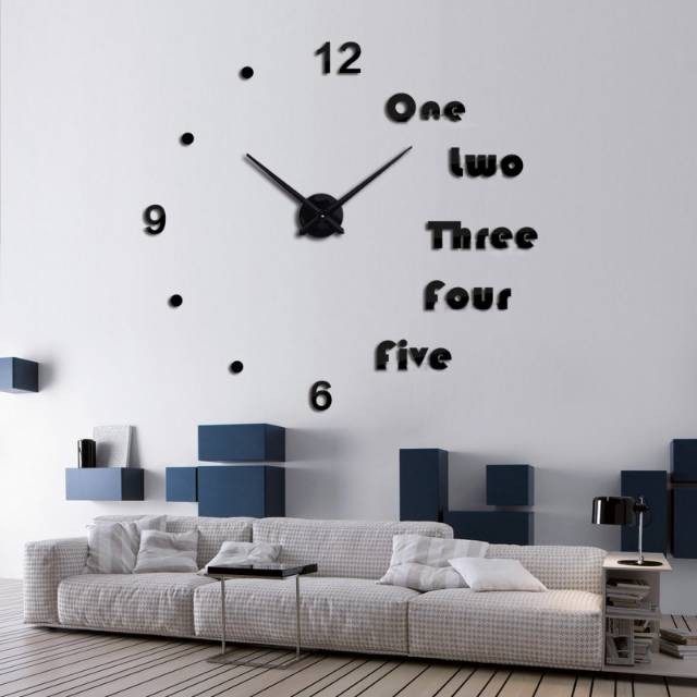 Jual Jam Dinding Besar DIY Giant Wall Clock Quartz Creative Design ...
