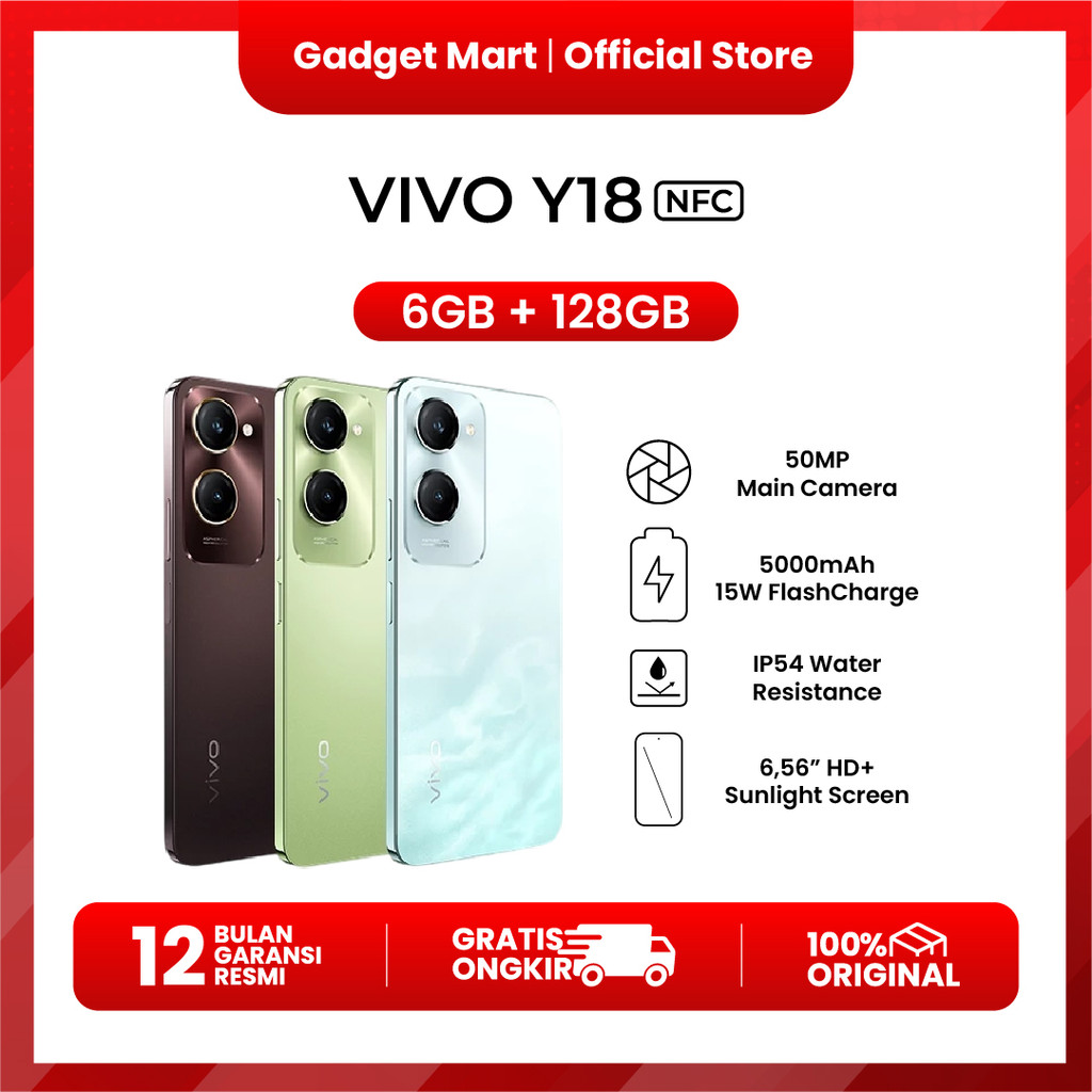 Jual vivo Y18 6/128GB - Garansi Resmi | Shopee Indonesia