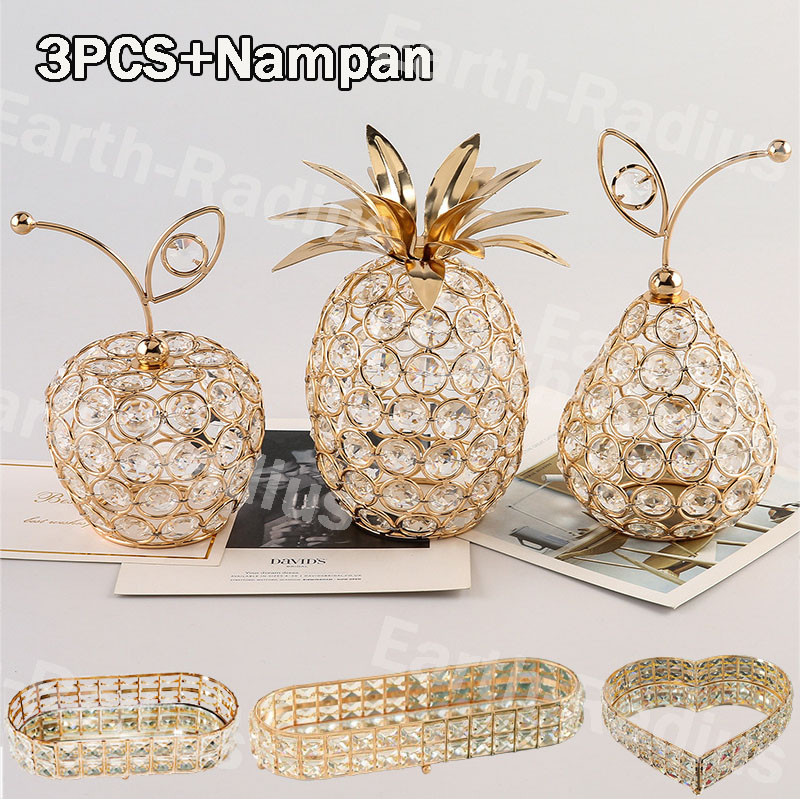 Jual E-Radius Gaya Baru Crystal Pir / Nanas / Apel /Nampan Kaca Kristal ...