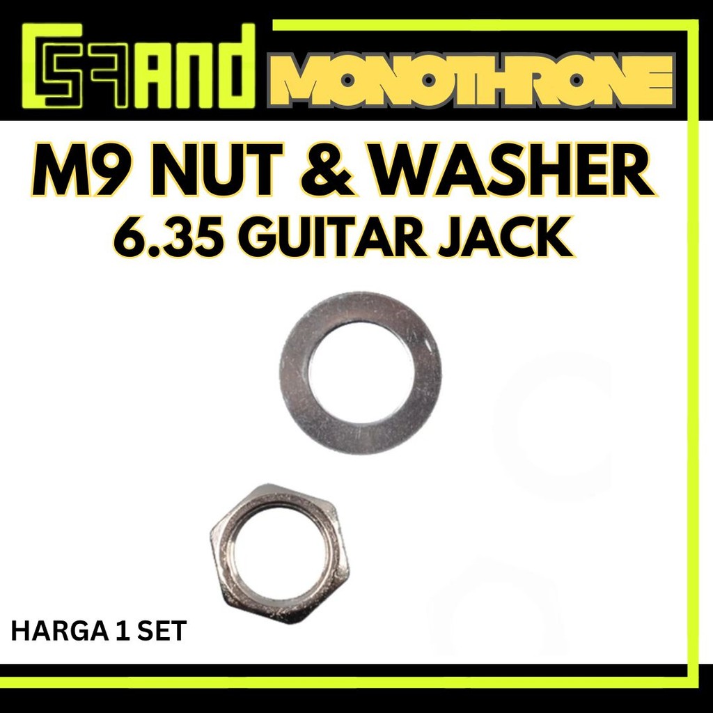 Jual M9 Nut Washer Mur Ring 9mm Nut Jack Socket Gitar Bass Input Output ...