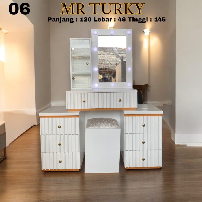 Jual meja rias type turky 06 lampu led | Shopee Indonesia
