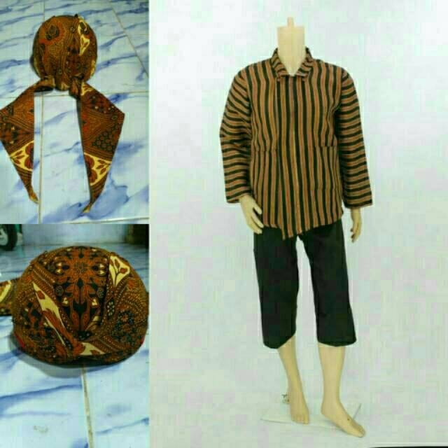 Jual Stelan Baju Lurik / Baju surjan Dewasa ( Baju + Clana + Blangkon ... Jual Stelan Baju Lurik / Baju surjan Dewasa ( Baju + Clana + Blangkon ...