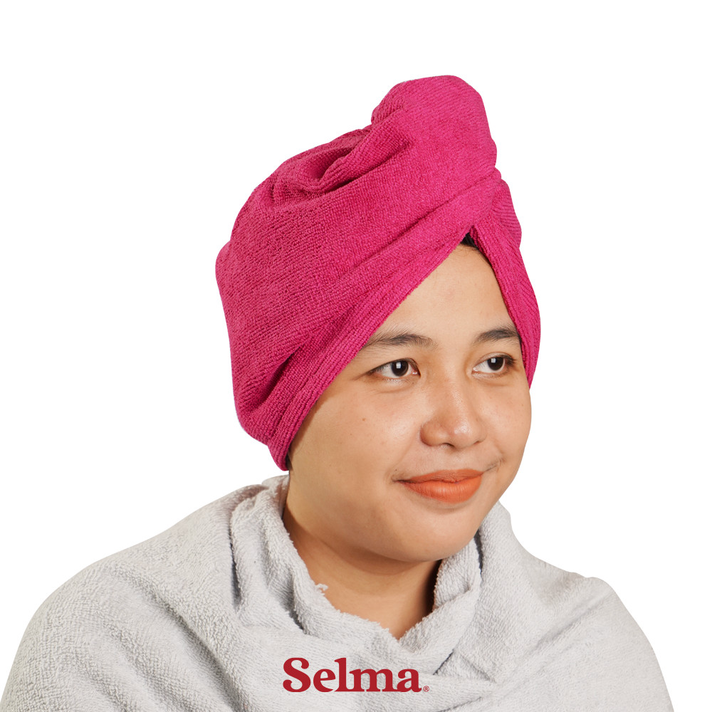 Jual Selma 25X68 cm Dianna Handuk Rambut - Merah Hair Towel Dewasa Lap ...