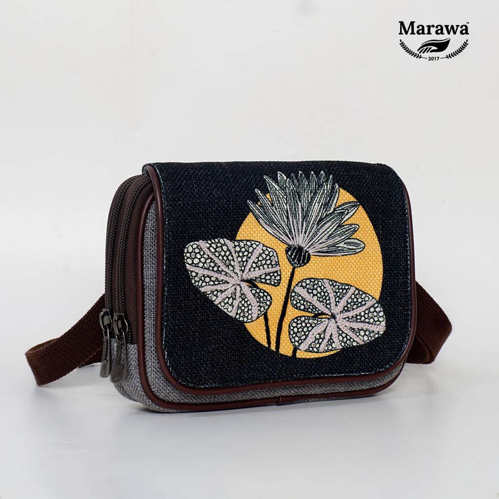 Jual MARAWA Shae - Taro Tas Selempang Wanita Etnik Handmade Abu Muda ...
