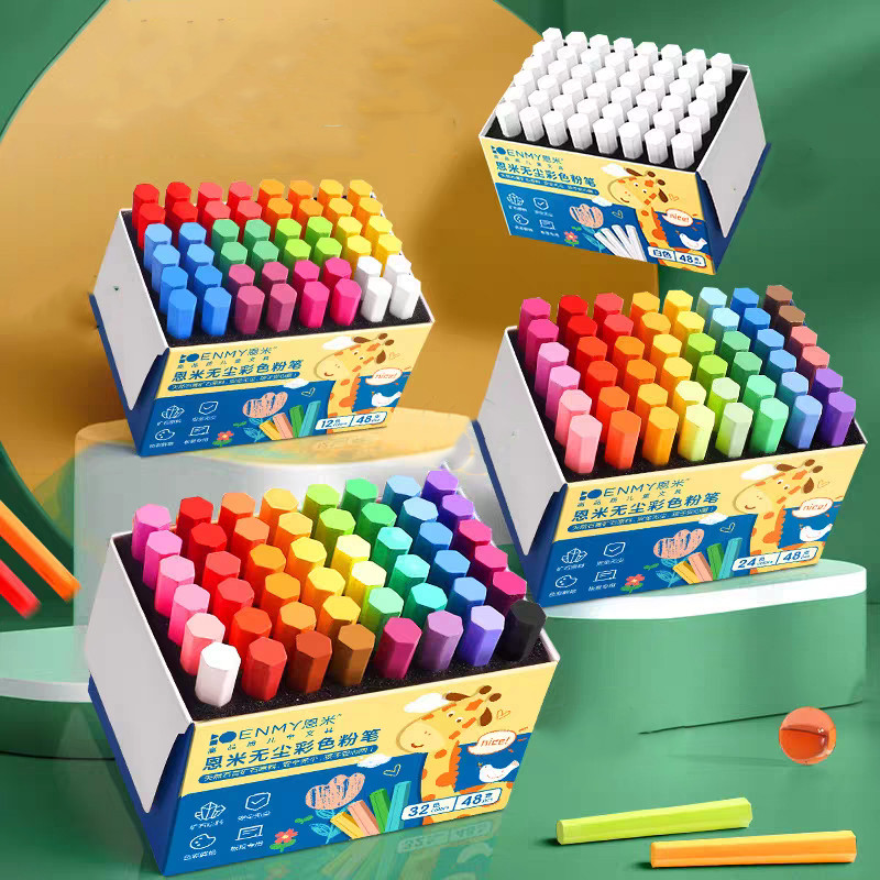 Jual ENMY Blackboard Chalk Color Set Kapur Papan Tulis Box Besar Cocok ...
