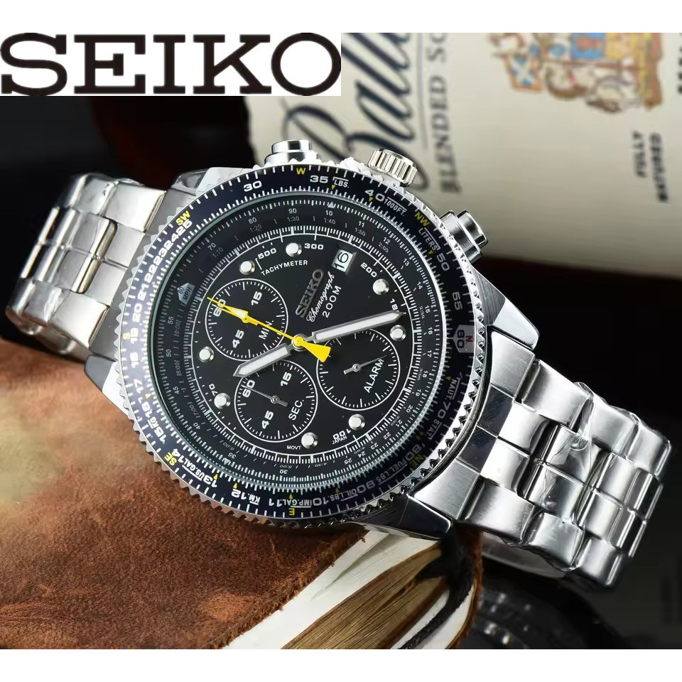Jual SEIKO Men's Sports Quartz Waterproof Watch, Multifunctional al ...