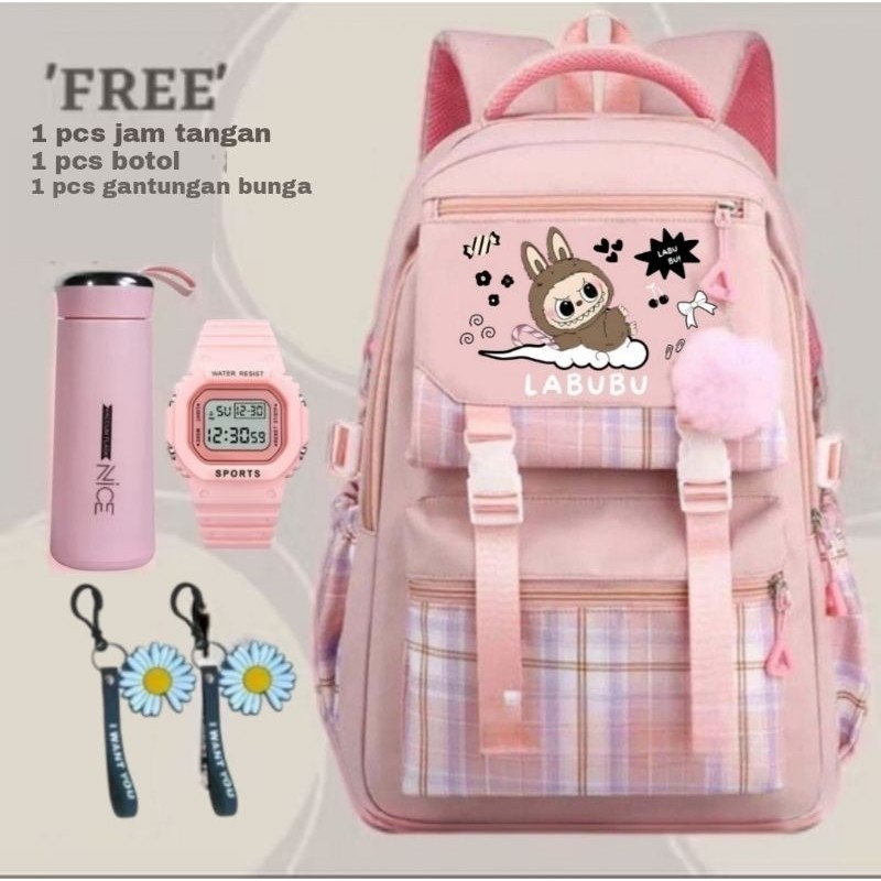 Jual NEROSHOP READY Tas Sekolah Labubu MODEL TERBARU BANYAK BONUSNYA Tas Sekolah Anak Perempuan ...