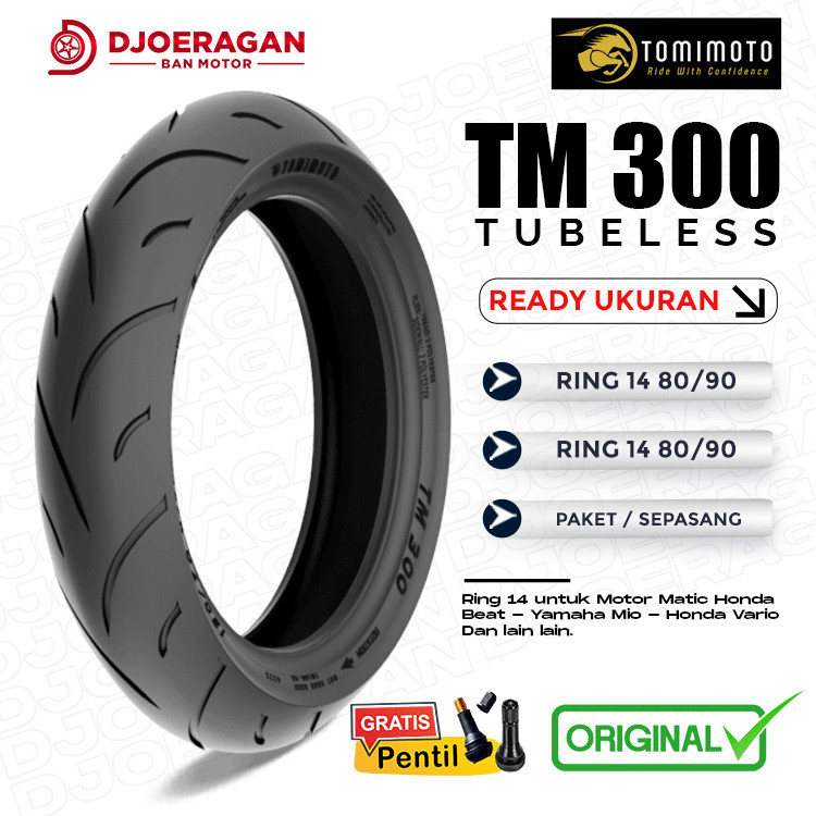 Jual Sepasang/Satuan Ban Tubeless TOMIMOTO TM300 Ring 14 Ban motor ...