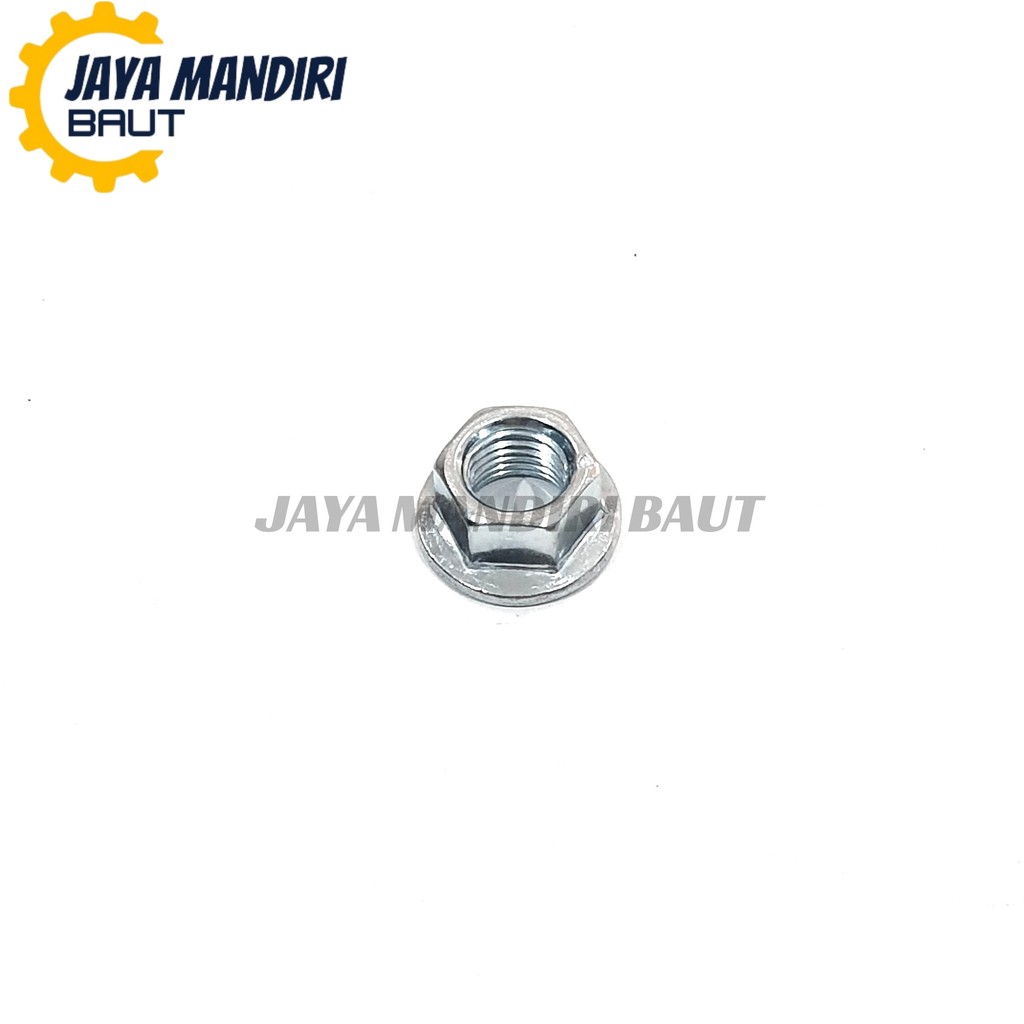 Jual Mur Flange Polos M10 Kunci Baut 14 Putih Nut Topi Putih Galvanis ...