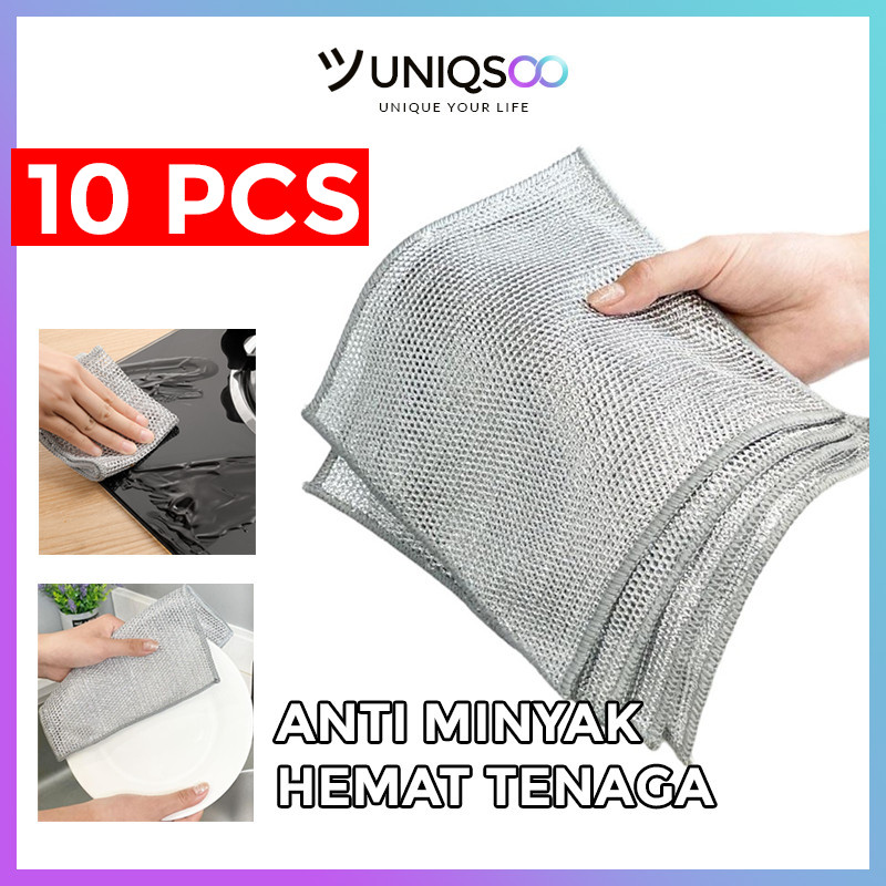 Jual UNIQSOO 10 PCS Kain Lap Kawat Sikat Pencuci Piring Pembersih Dapur ...