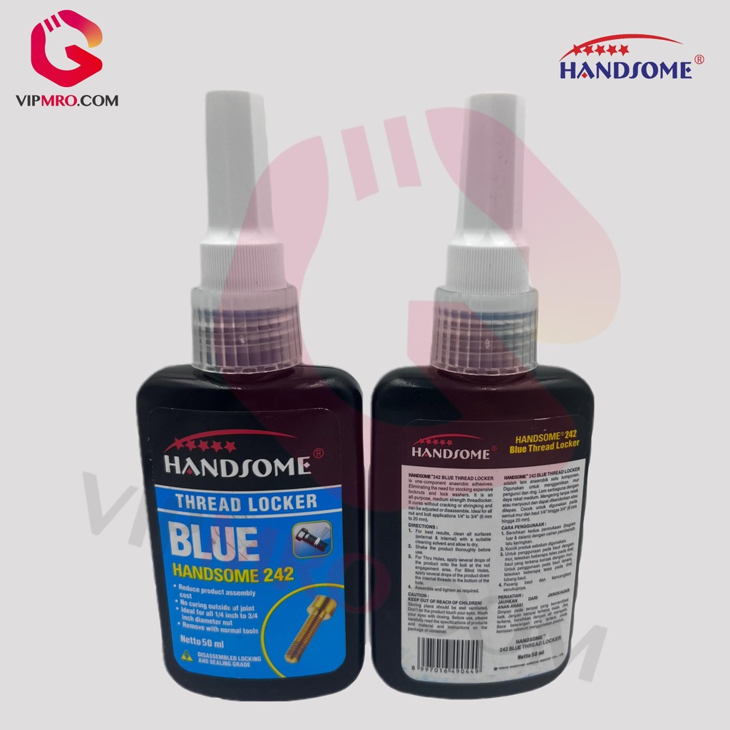 Jual Handsome Lem Baut Lem Trimpot Baut Blue Thread locker 242 - 50ml ...