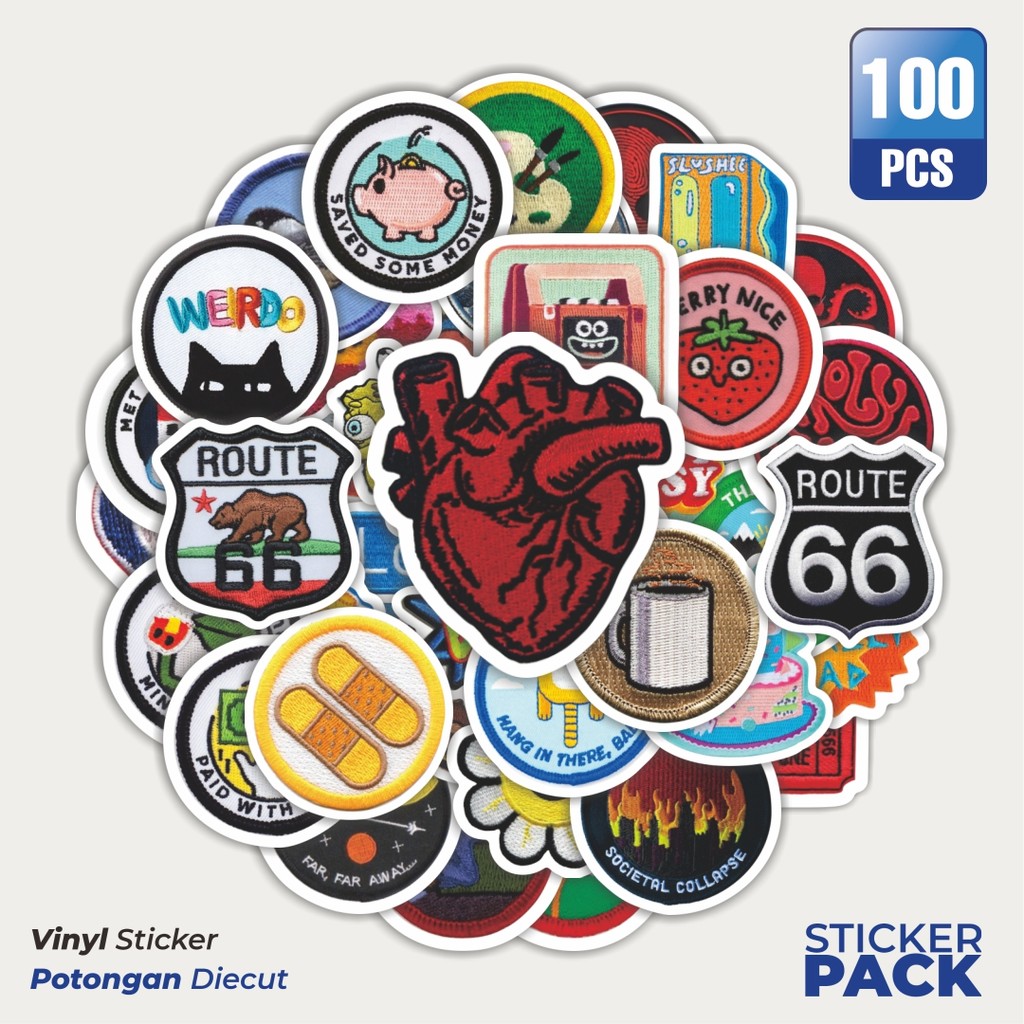 Jual Super Hemat! 100 PCS Stiker Patch V11 Waterproof Aesthetic- Untuk ...