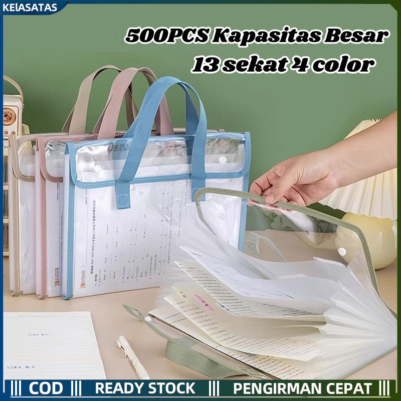 Jual 【KEIASATAS】13 Sekat Transparan File Folder Document Bag Tas ...
