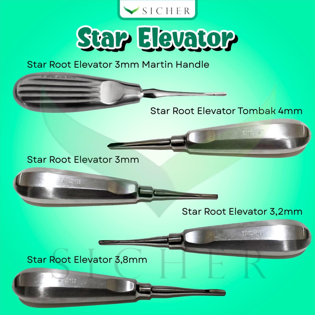 Jual STAR Root Elevator / Bein Luxator Apex Akar Dental / Ben Luksator Pengungkit Gigi / Obeng ...