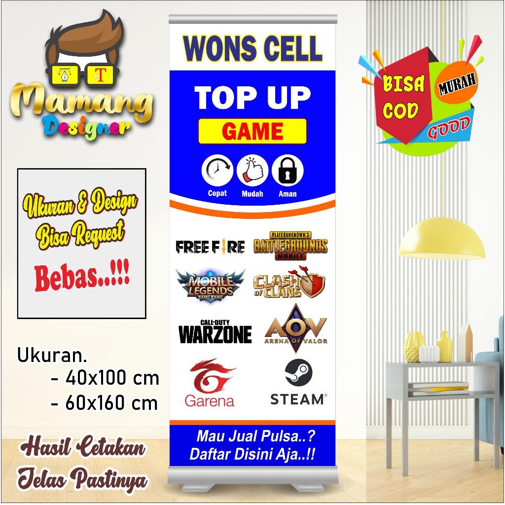 Jual backdrop Banner Spanduk Custom Untuk Konter Game Online Bagus ...