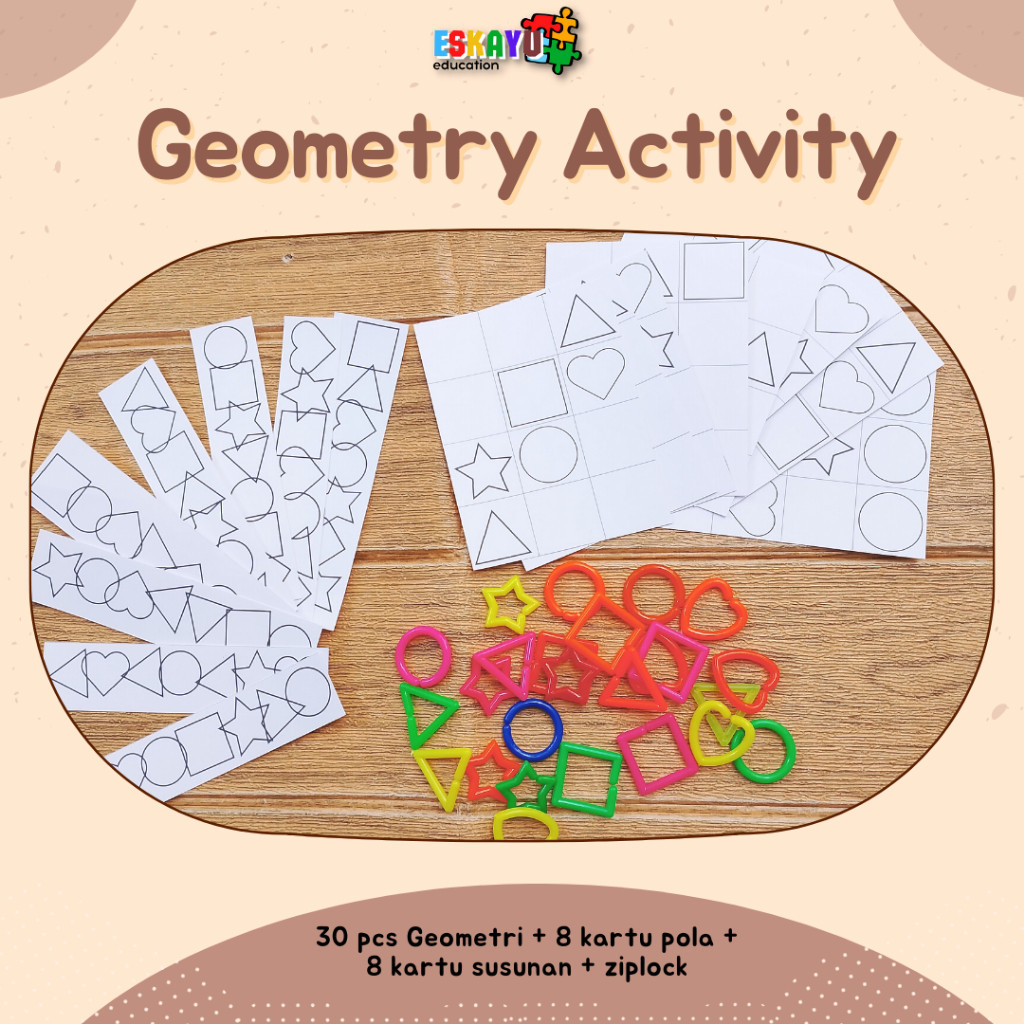 Jual Geometry Activity/ Meronce dan merangkai pola geometri/ mainan ...