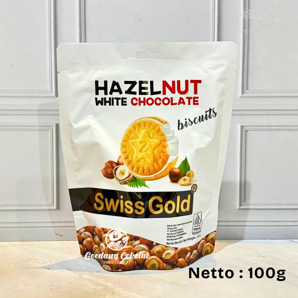 Jual Swiss Gold Hazelnut Biscuit Biskuit Hazelnut Milk White Chocolate ...