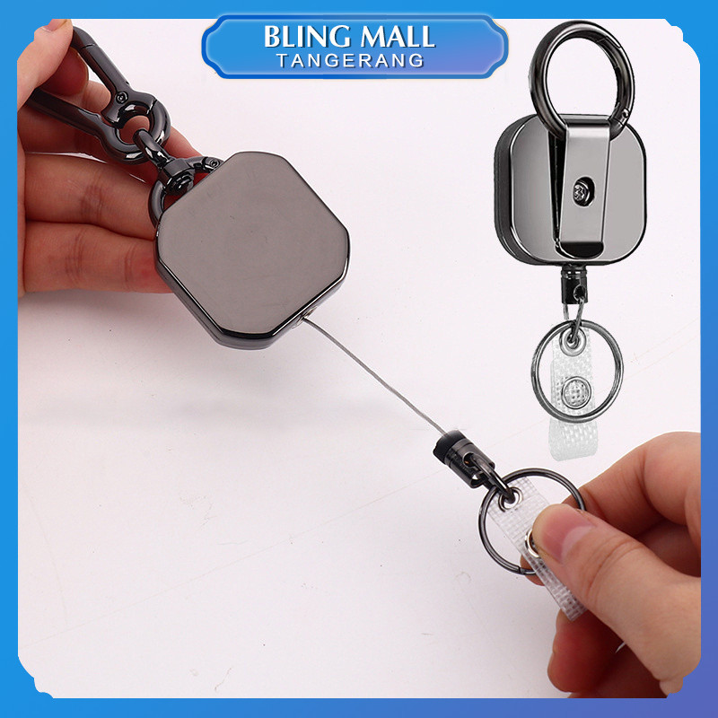 Jual Heavy Duty Retractable Key Clips / Metal Keychain / Badge Holder ...