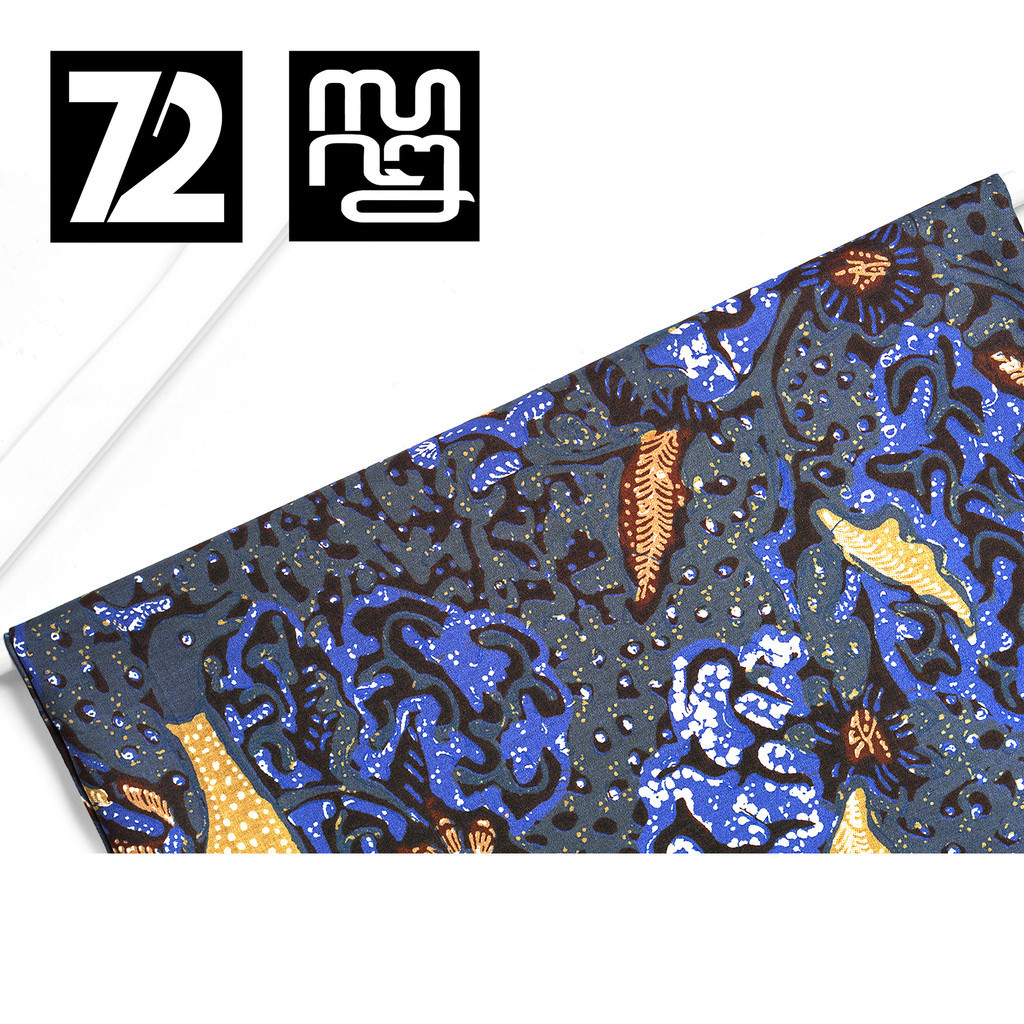 Jual KAIN BATIK PREMIUM Bahan Katun Motif Merak Abstrak Wana Biru Abu ...