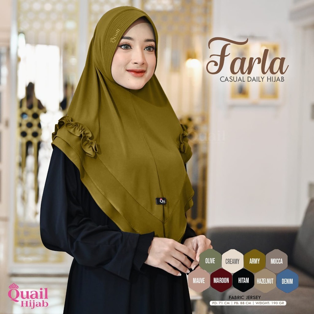 Jual Farla Casual Daily Hijab Wanita Original Quail Hijab Wanita fabric ...