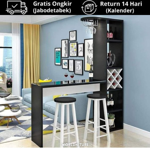 Jual Gavin Meja Bar Mini Bar Minimalis Modern Full Set 120 Cm Dan 150 ...