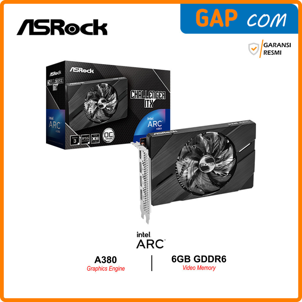 Jual VGA ASRock Intel Arc A380 Challenger ITX 6GB GDDR6 OC Graphics ...