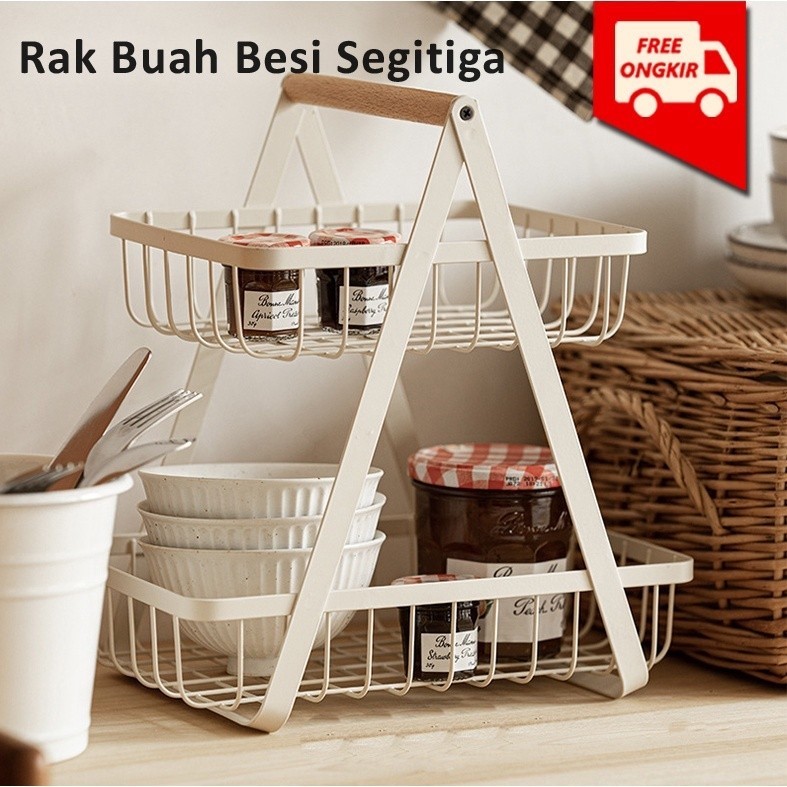Jual Rak Buah Sayur 2 Tingkat Rak Besi Mewah Keranjang Bawang Sayur Rak ...