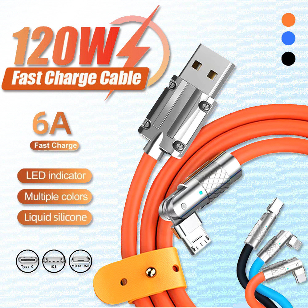 Jual 120W Fast Charging Micro usb Type C Kabel Data For IOS USB Cabel ...