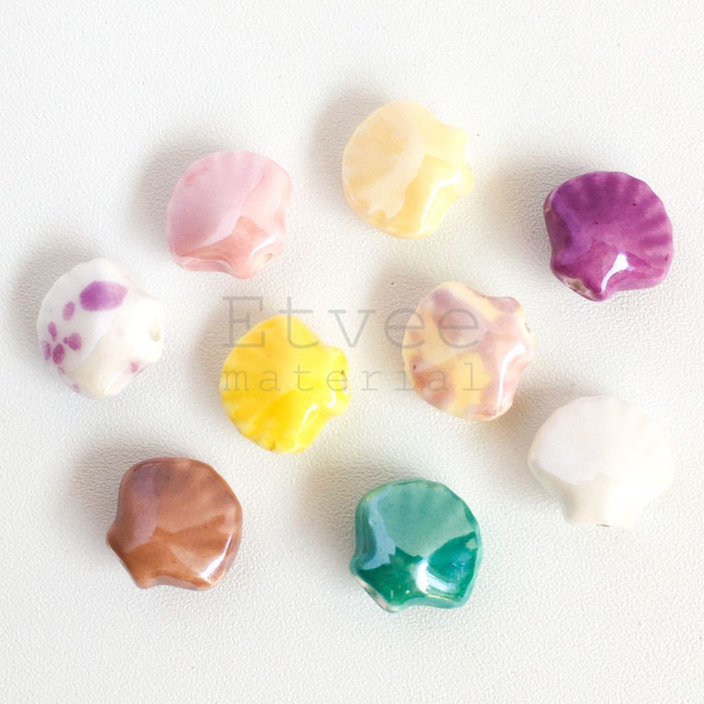 Jual L187 Mote manik bead keramik kerang shell handmade | Shopee Indonesia