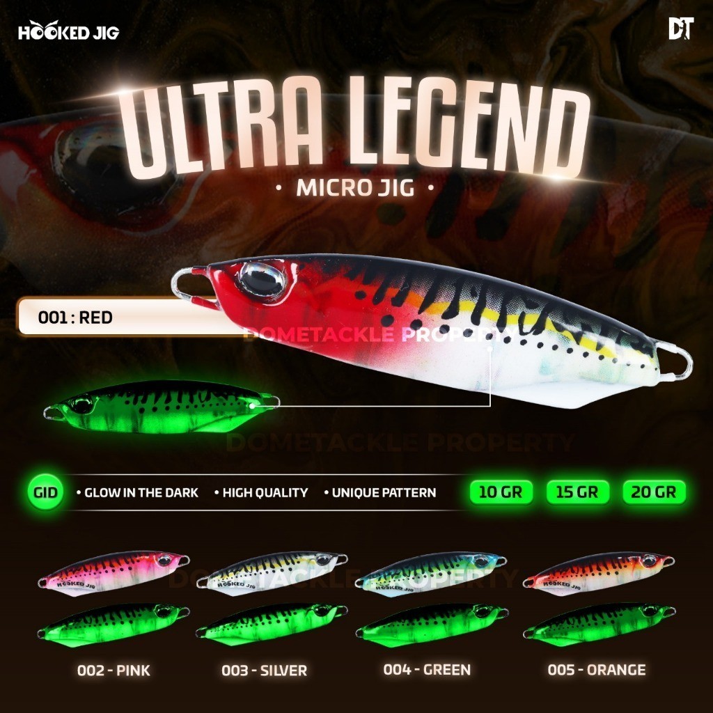 Jual Hooked Jig Ultra Legend Umpan Micro Jig Metal Jig Premium GID Glow in The Dark 10 15 20 30 ...