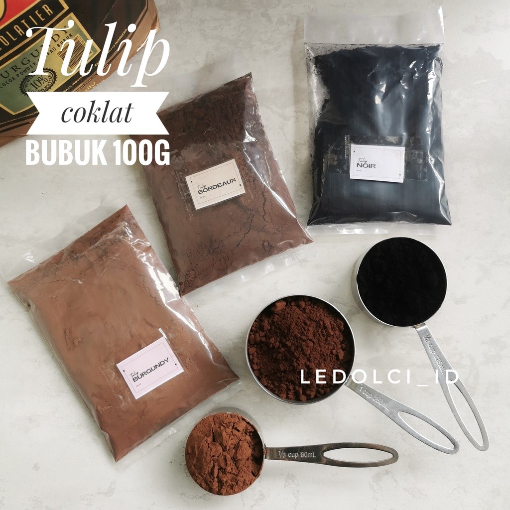 Jual TULIP COKLAT BUBUK COCOA POWDER BORDAUX BURGUNDY NOIR 100 GRAM ...