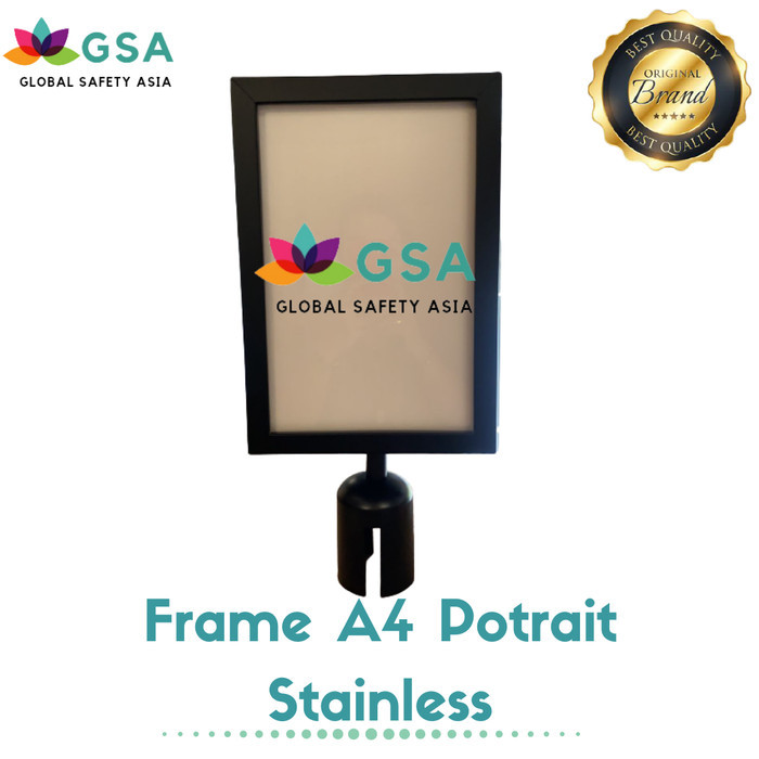 Jual Frame Standing Sign Board Frame Stainless Hitam A4 - Landscape ...