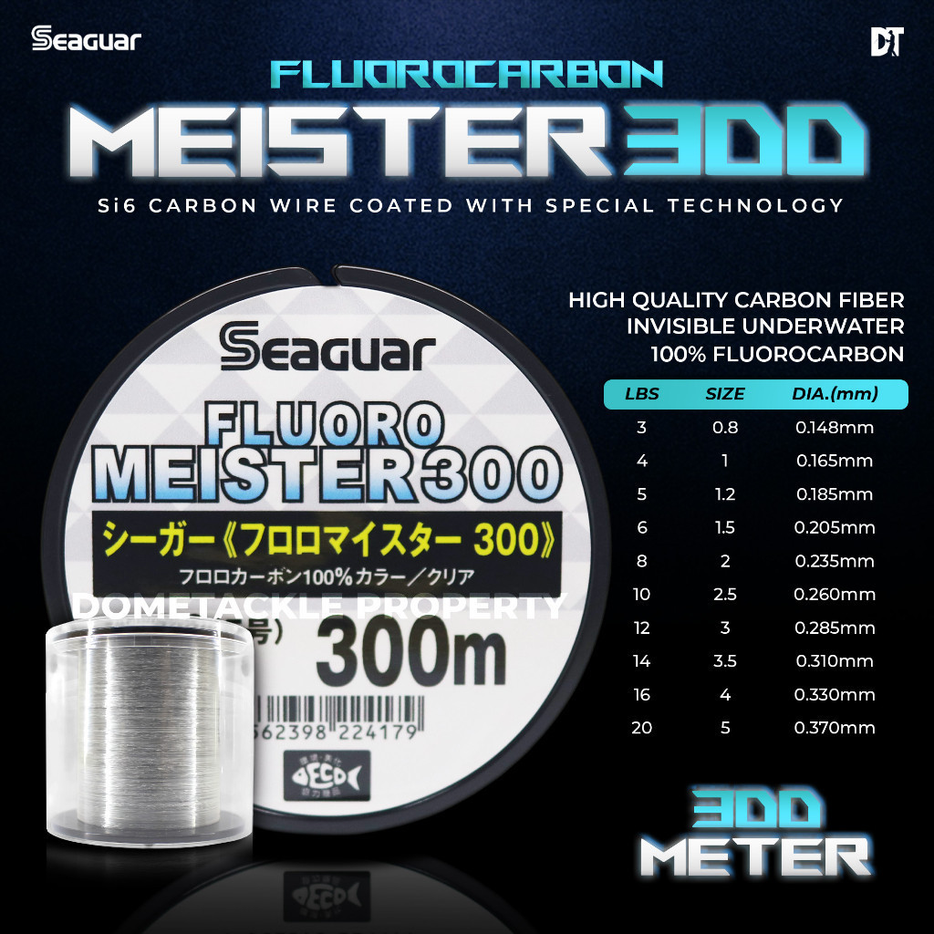 Jual Seaguar Fluoro Meister 300 Benang Nilon 100% Fluorocarbon Senar Pancing Clear 300 Meter ...