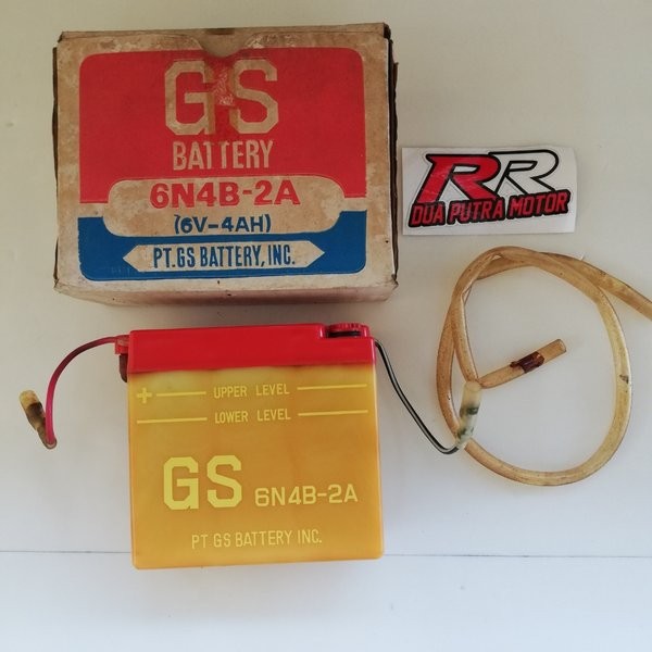 Jual accu acu aki battery motor 6N4B 2A 6 volt original ori GS yamaha dt100 dt125 dt 100 125 ...