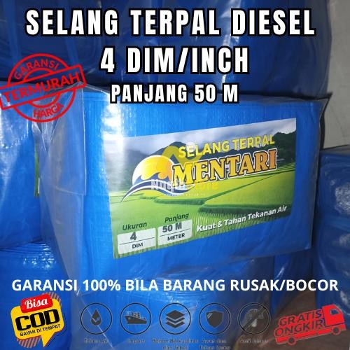 Jual Selang Terpal Plastik Diesel Desel 4 Dim Inch Panjang 50 Meter ...