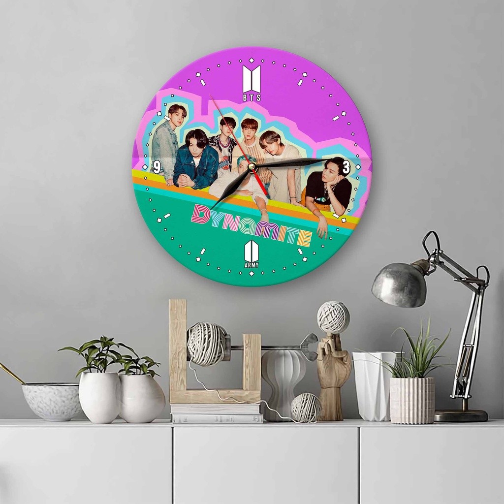Jual Jam Dinding KPOP BTS K-POP Motif Kayu MDF Dekorasi Kamar Aesthetic ...