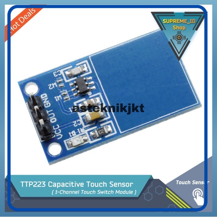 Jual TTP223 High Quality 1-Pad Rectangular Capacitive Touch Sensor ...