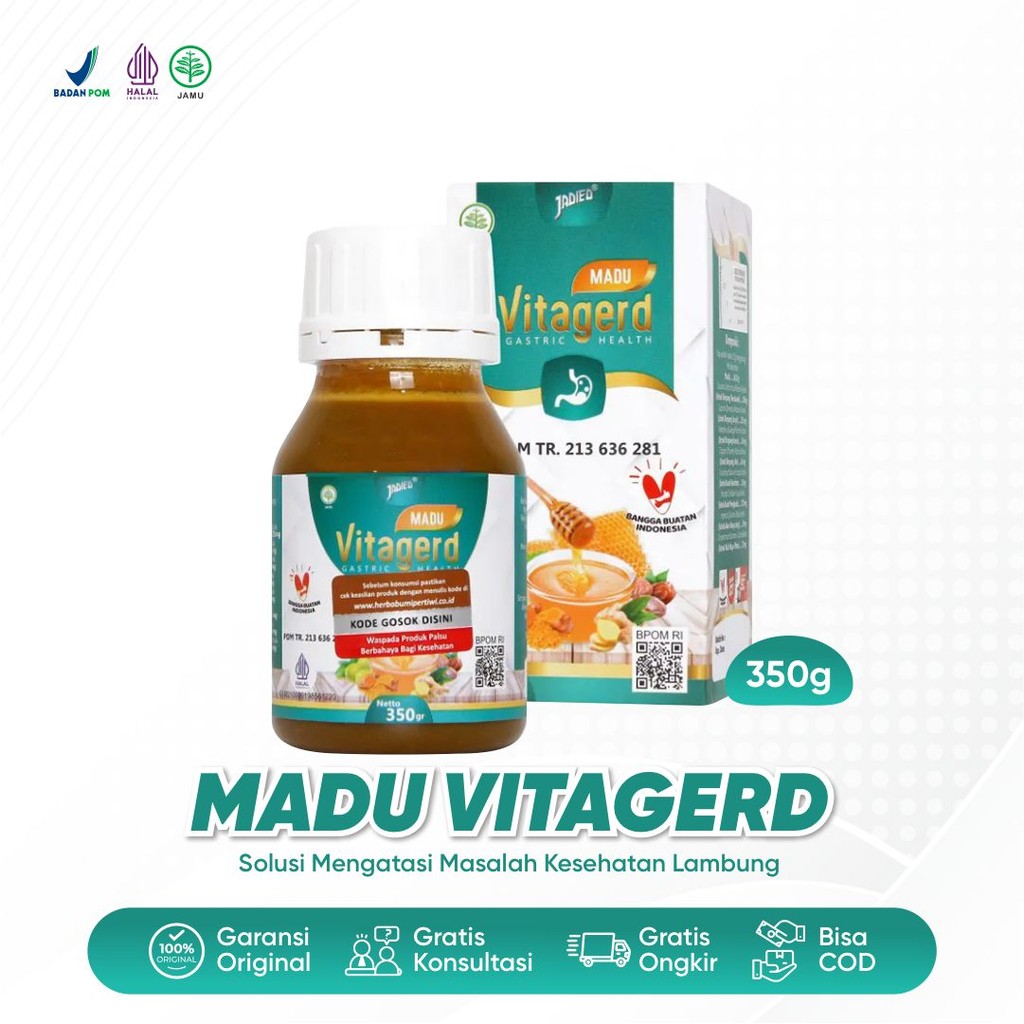 Jual Madu VITAGERD Herbal Original Obat Asam Lambung Magh Anxiety dan ...