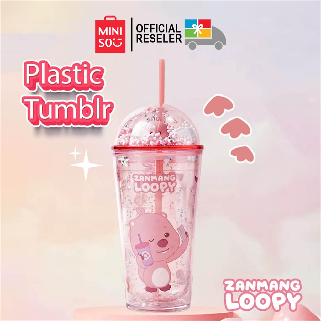 Jual Miniso x ZANMANG Loopy Collection Tumblr with Straw 600ML | Shopee ...