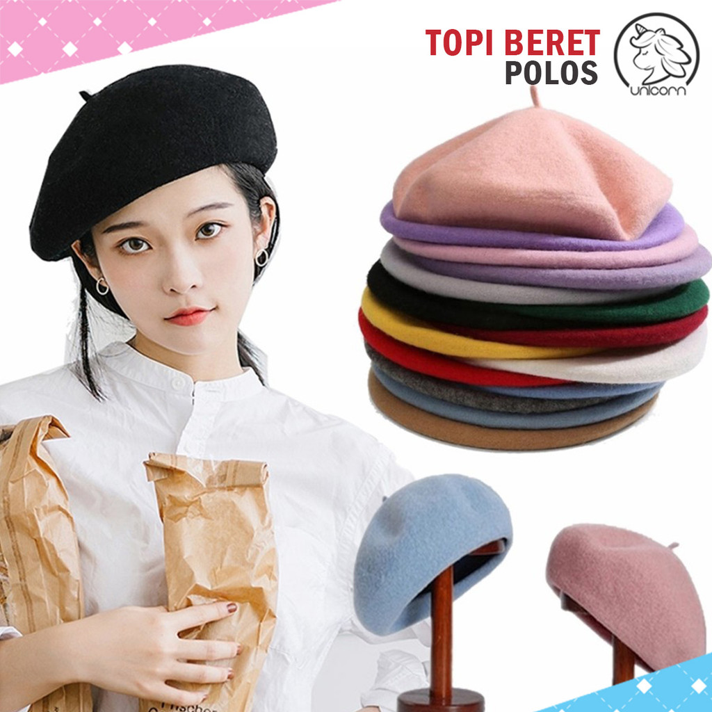 Jual Topi Beret Unisex Polos | Topi Baret Polos | Topi Pelukis | Topi ...