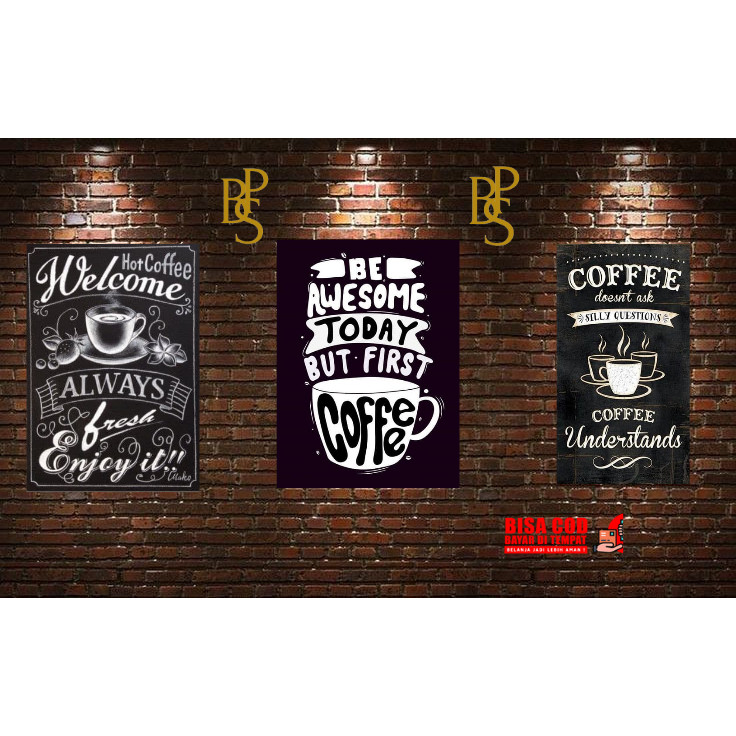 Jual HIASAN DINDING TEMA COFFEE - POSTER KAYU COFFEE KATA - WAL DECOR ...